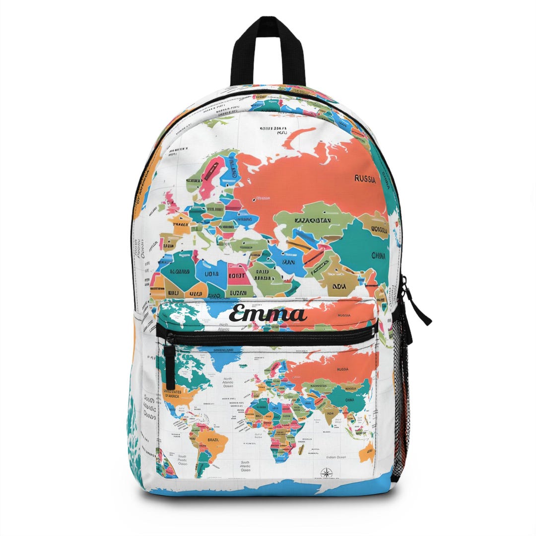 Personalized World Map Backpack, Gift for Her, Gift for Him ...
