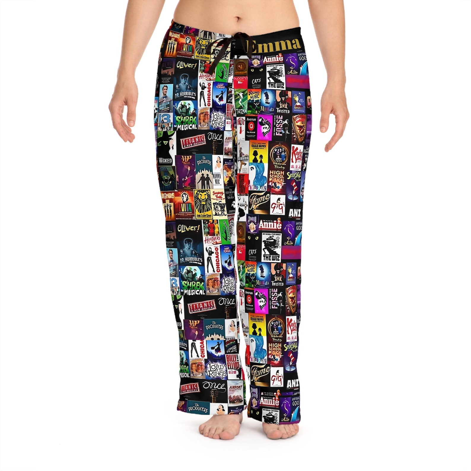 Broadway Musical Theater Women's Pajama Pants, Custom Name Pjs ...