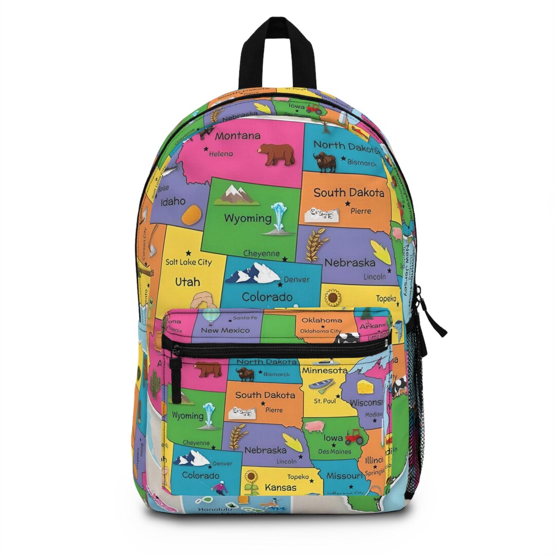 United States Map Backpack - Adventure Wanderlust Bag, Geography ...