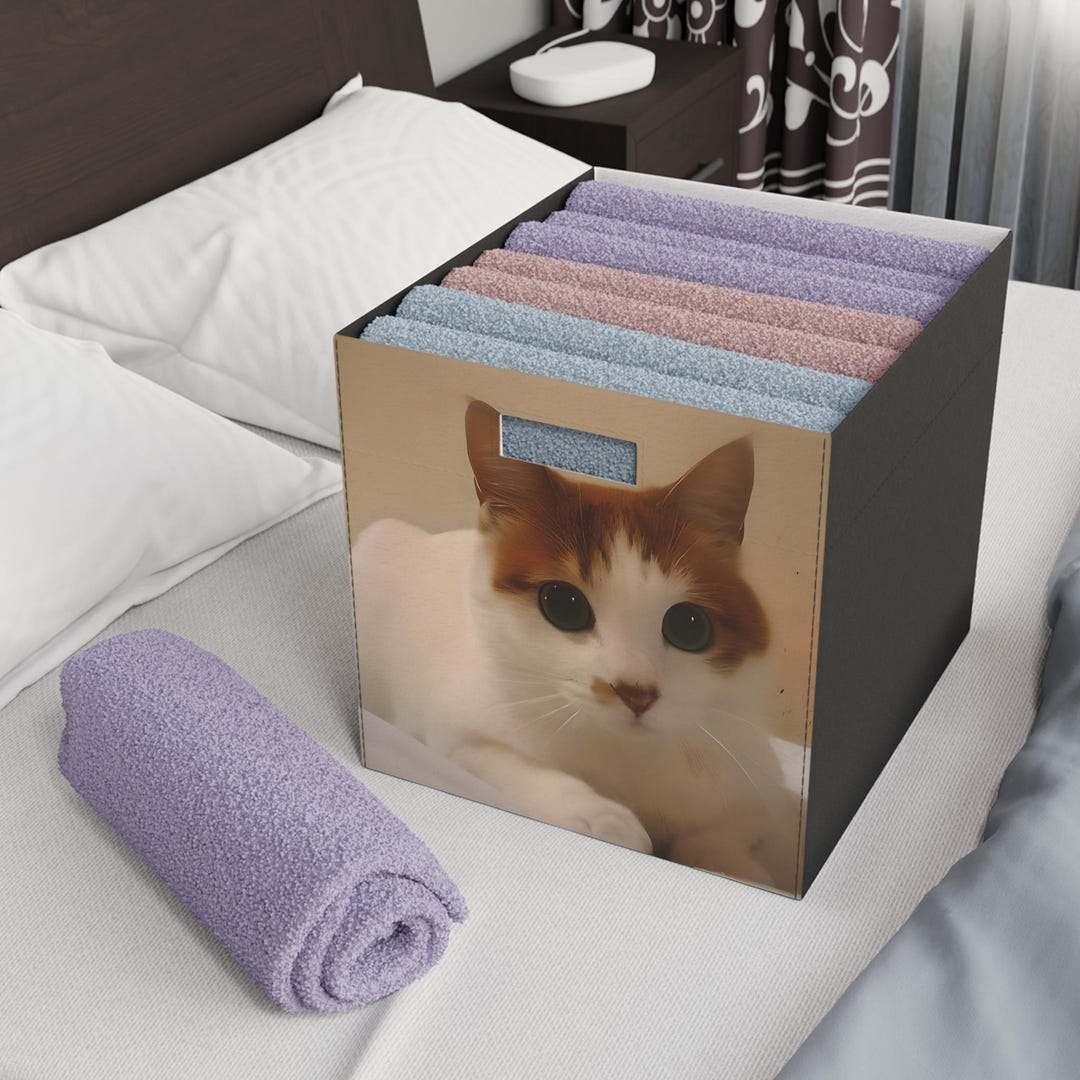 Felt Pet Storage Box: Adorable Cat Design, Home & Office Organizer - Etsy