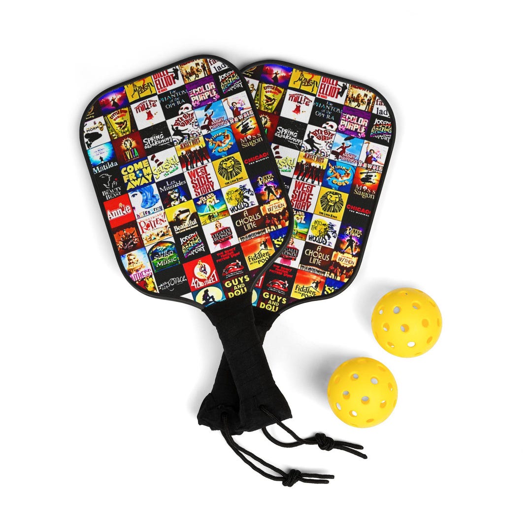 Musical Theater Collage Pickleball Set, Sports Gift for Pickleball ...