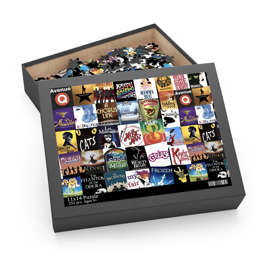 Broadway Collage Musical Theater Puzzle - Jigsaw Game, Entertainment ...