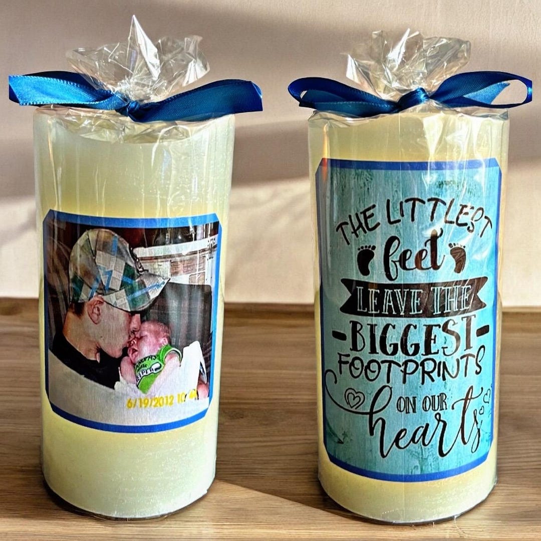 Memorial Custom Flameless Candle W Timer. Includes Photo, Poem ...