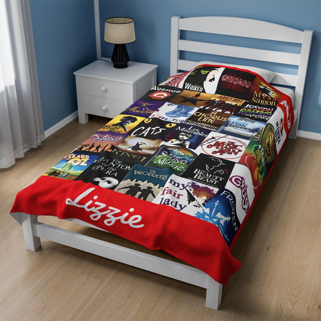 Personalized Broadway Musical Theater Velveteen Plush Blanket ...