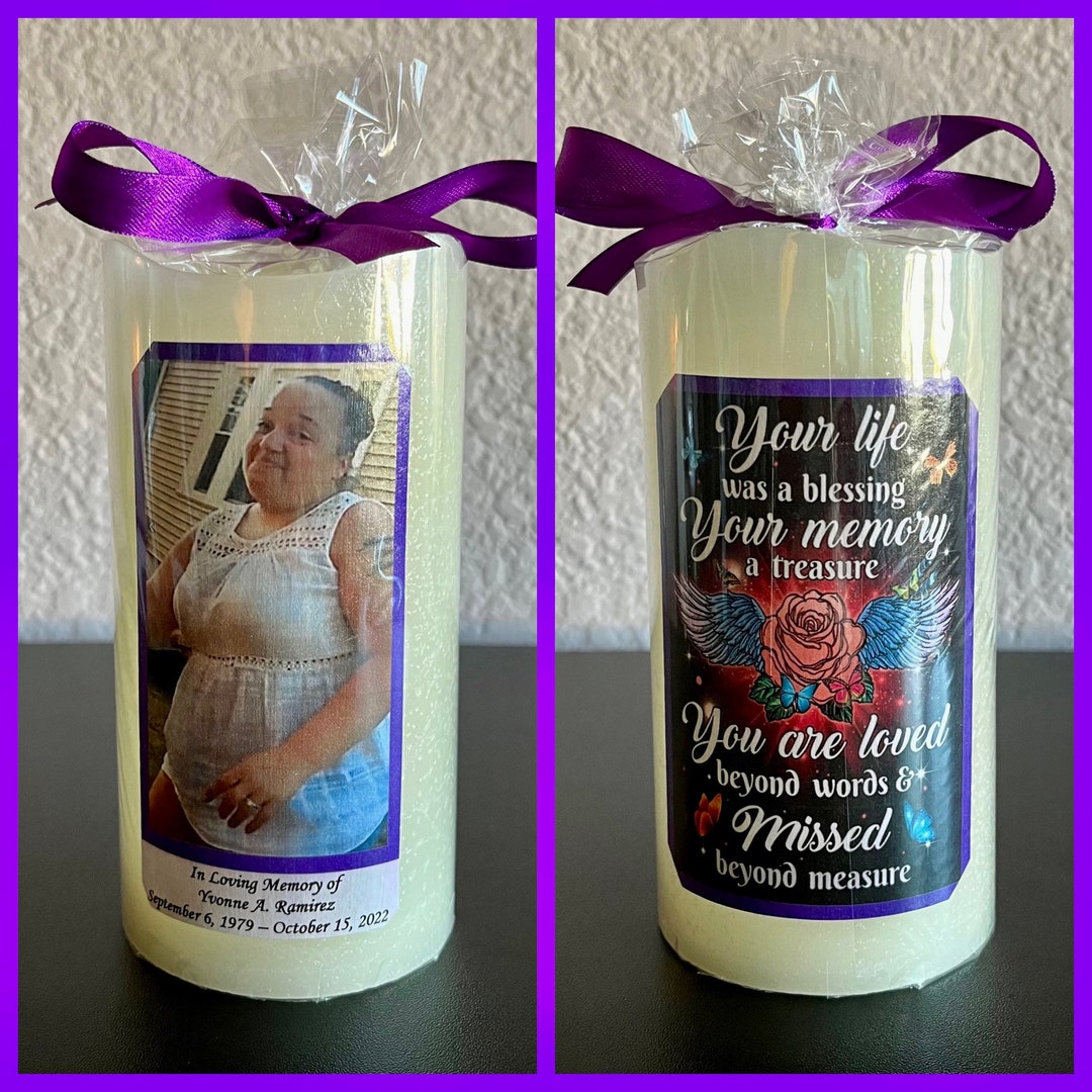 Personalized Memorial Flameless Real Wax Candle W Timer Gift. A ...
