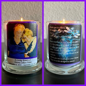Memorial, Sympathy, Customized Glass Candle Holders. Levender, Vanilla ...