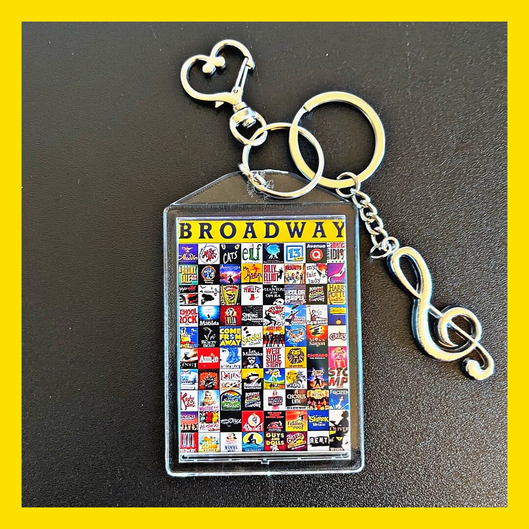 Personalized Broadway Musical Keychain: Double Sided Photo, Music Key ...
