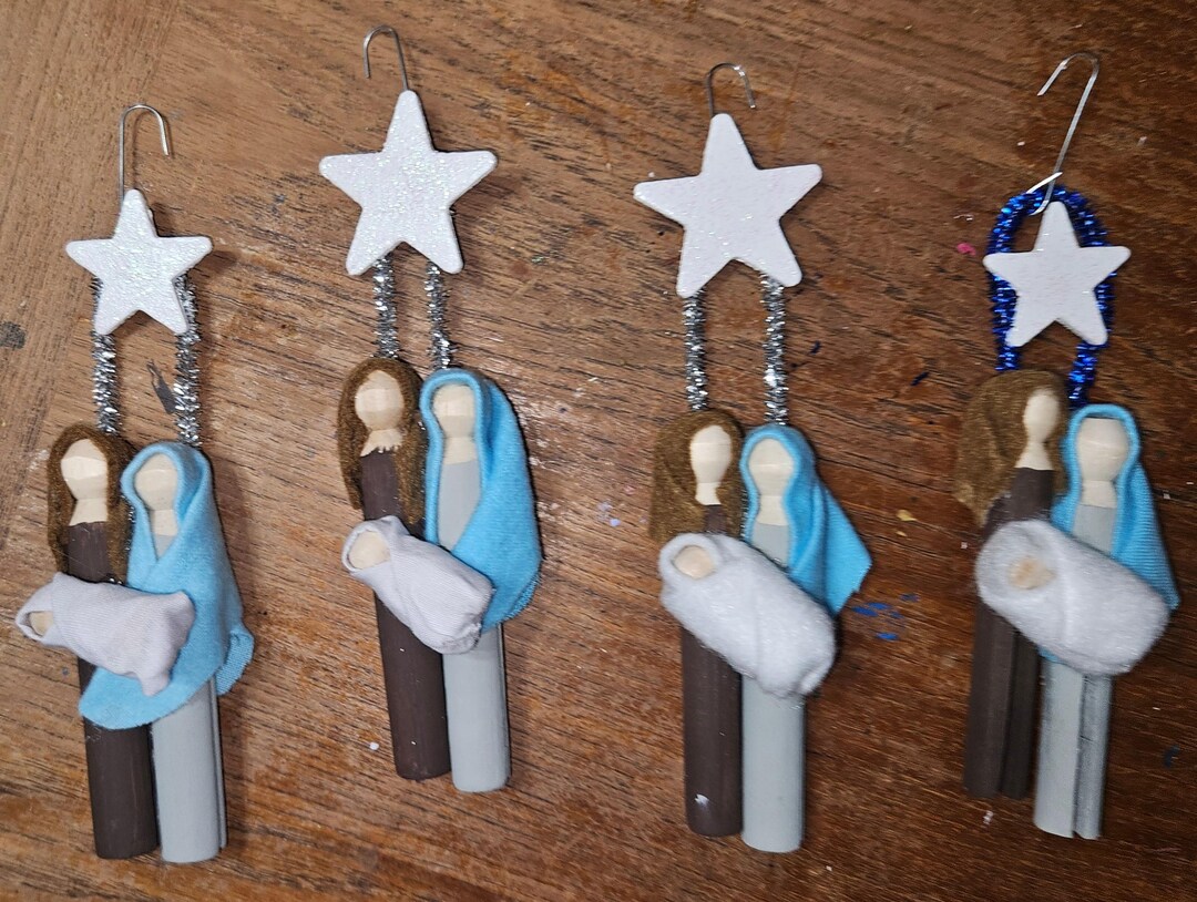 Handmade Nativity Clothespin Ornament – Holy Family Christmas Decor - Etsy
