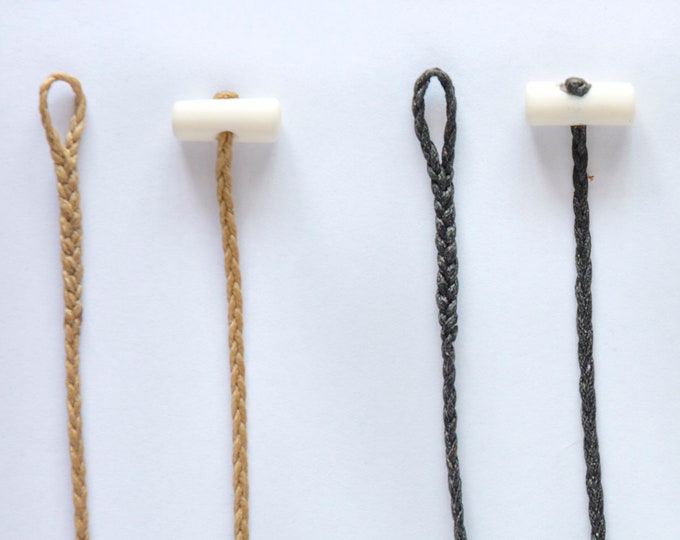 X2 Plaited Cords With Bone Toggles - Etsy