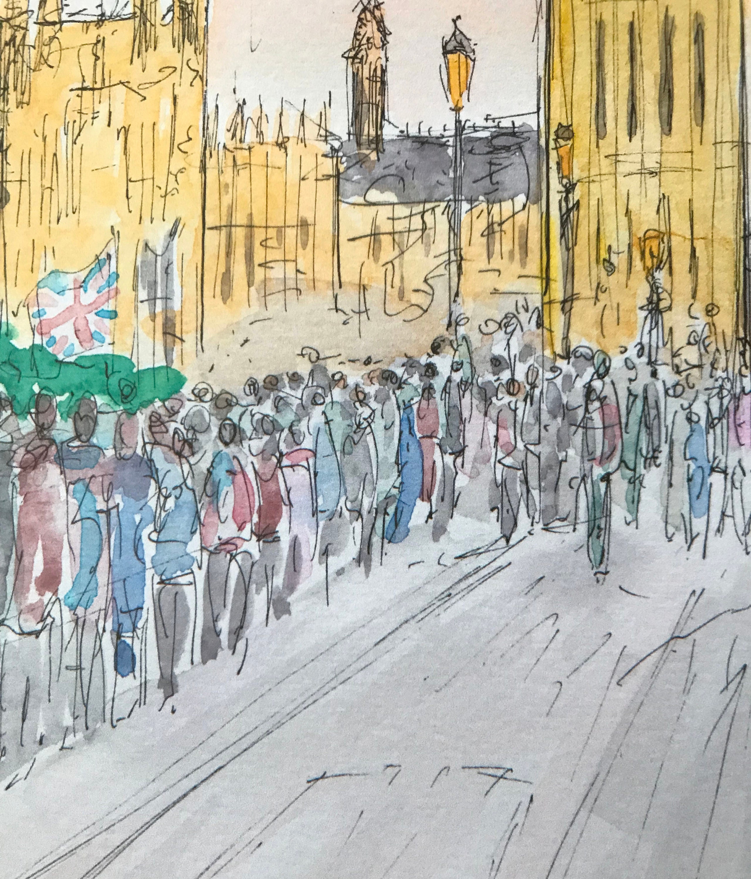 The Queue A3 Art Print of People Queueing to View Queen Elizabeth II Lying-in-state. - Etsy