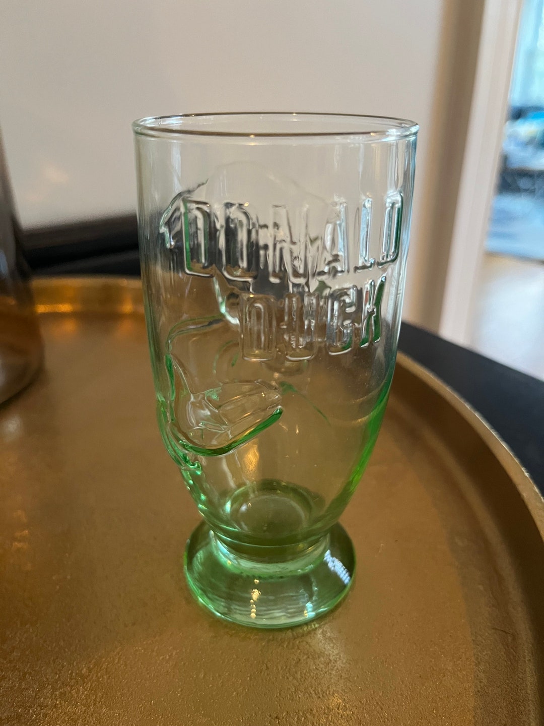 Vintage Donald Duck, Green Juice Glass - Etsy