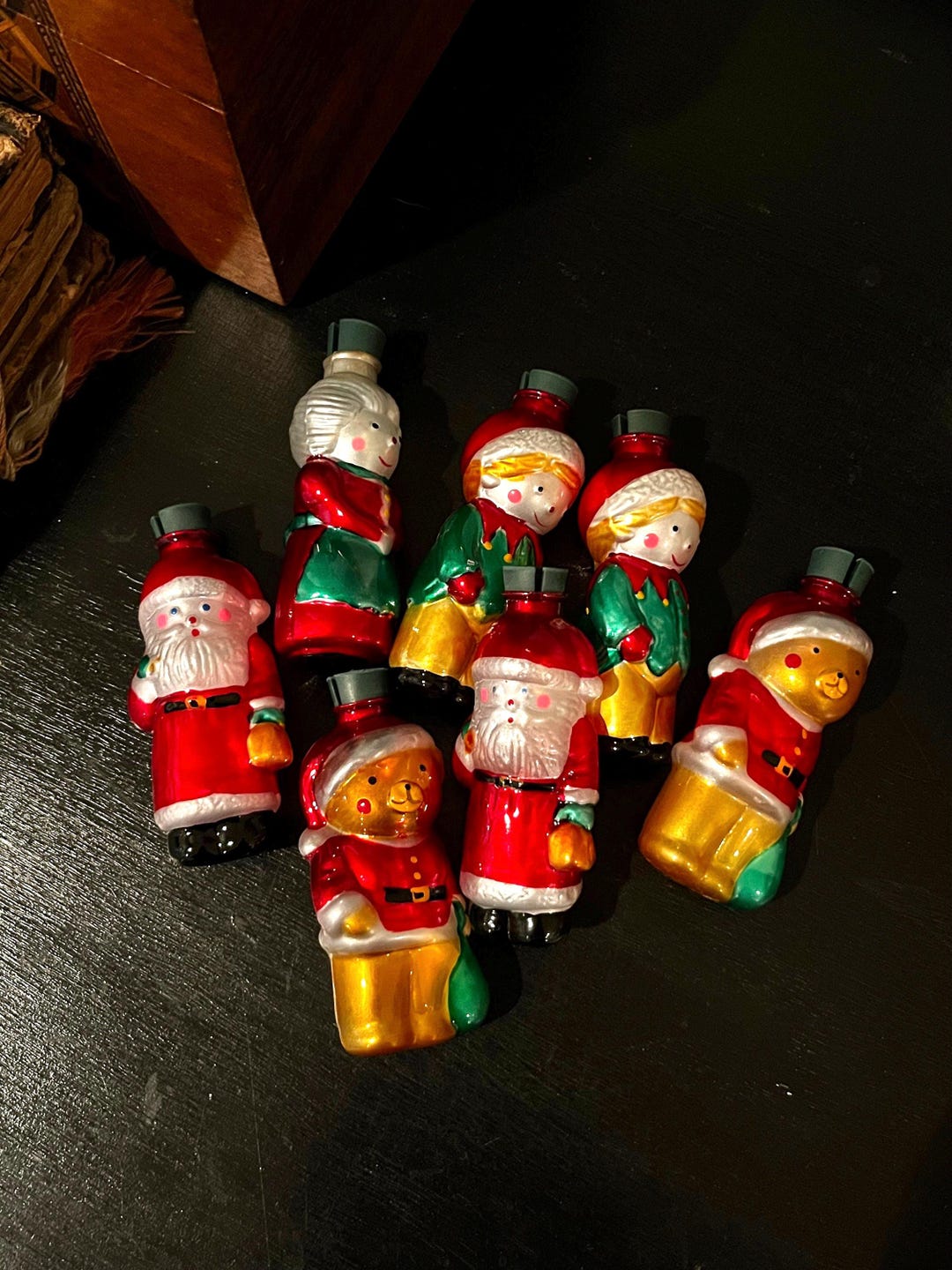 Lot of 7 Vintage 80s Avon Christmas Glass Light Covers, Santa, Mrs ...