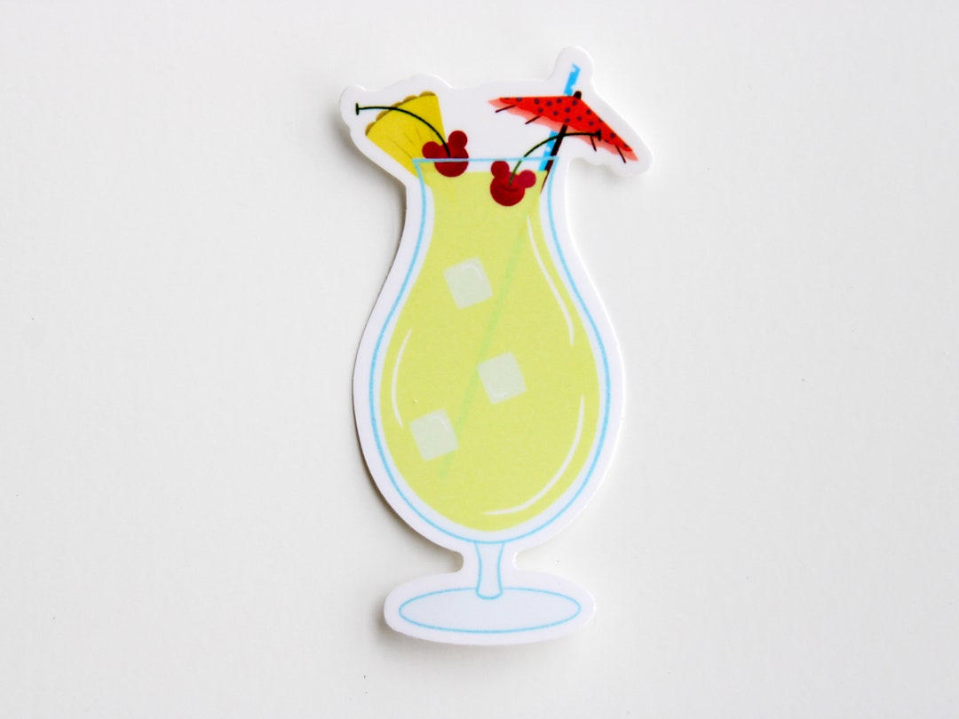 Mickey Pina Colada Sticker Disneyland Sticker Cocktail Stickers Disney ...