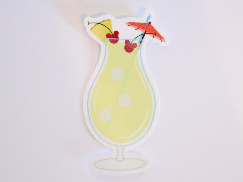 Mickey Pina Colada Sticker Disneyland Sticker Cocktail Stickers Disney ...