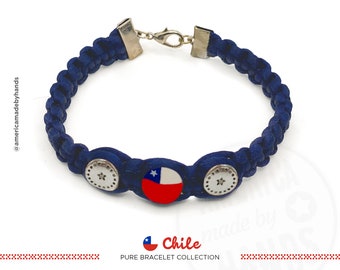 Chile Flag Bracelet - Etsy