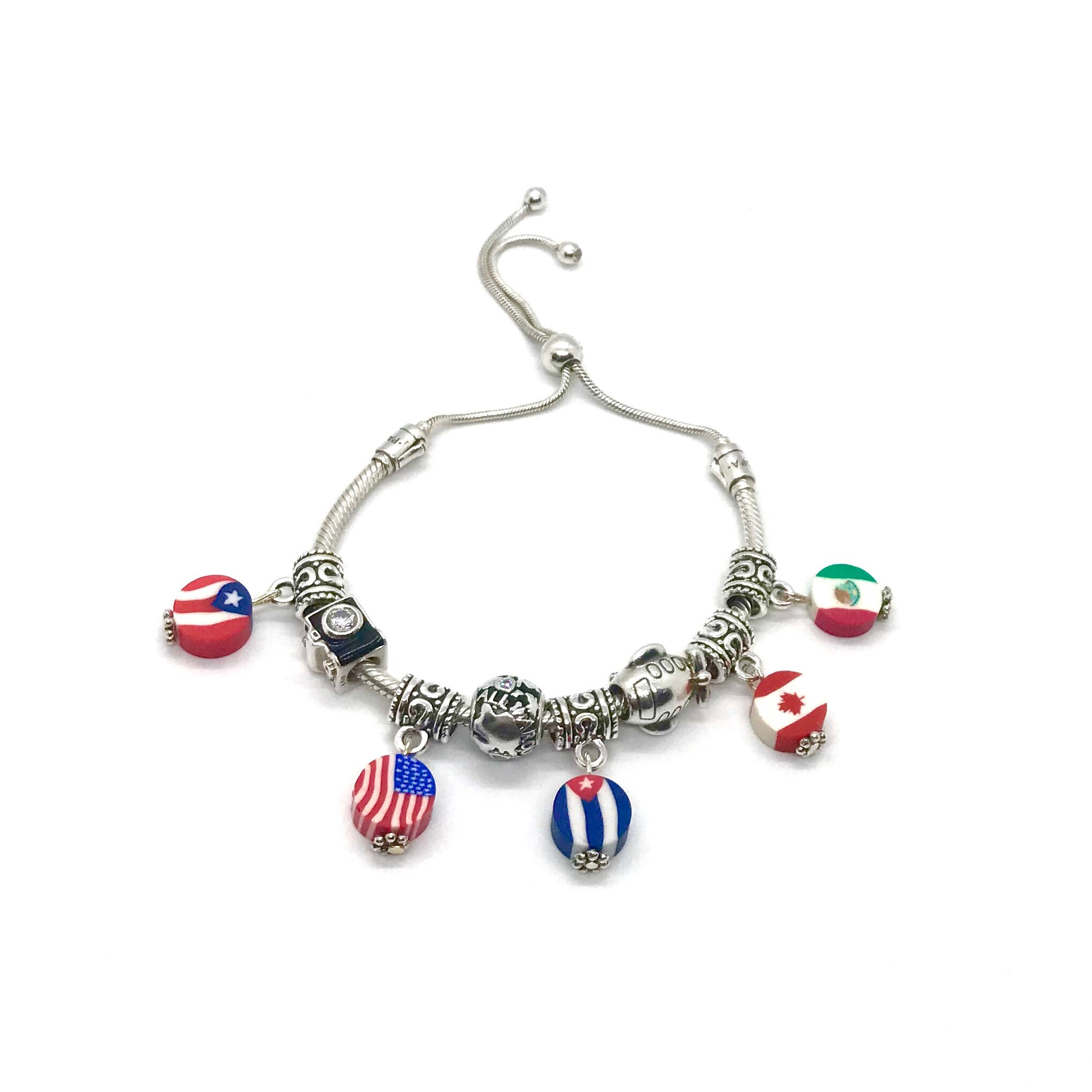 Cuba Flag European Charms for bracelets fits Pandora | Etsy