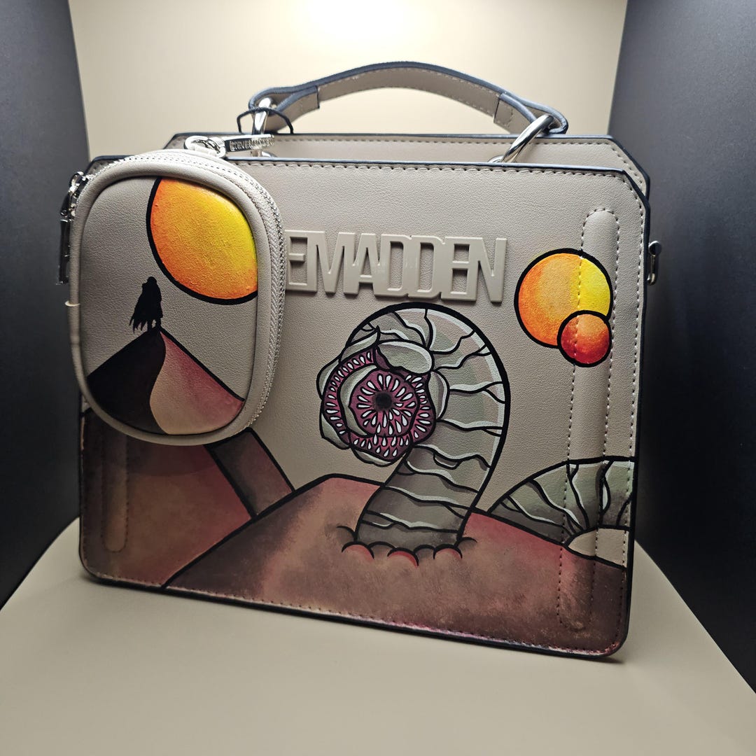 Dune Sandworm Hand Painted Purse Handbag Tote Bag Steve Madden Bevelyn ...