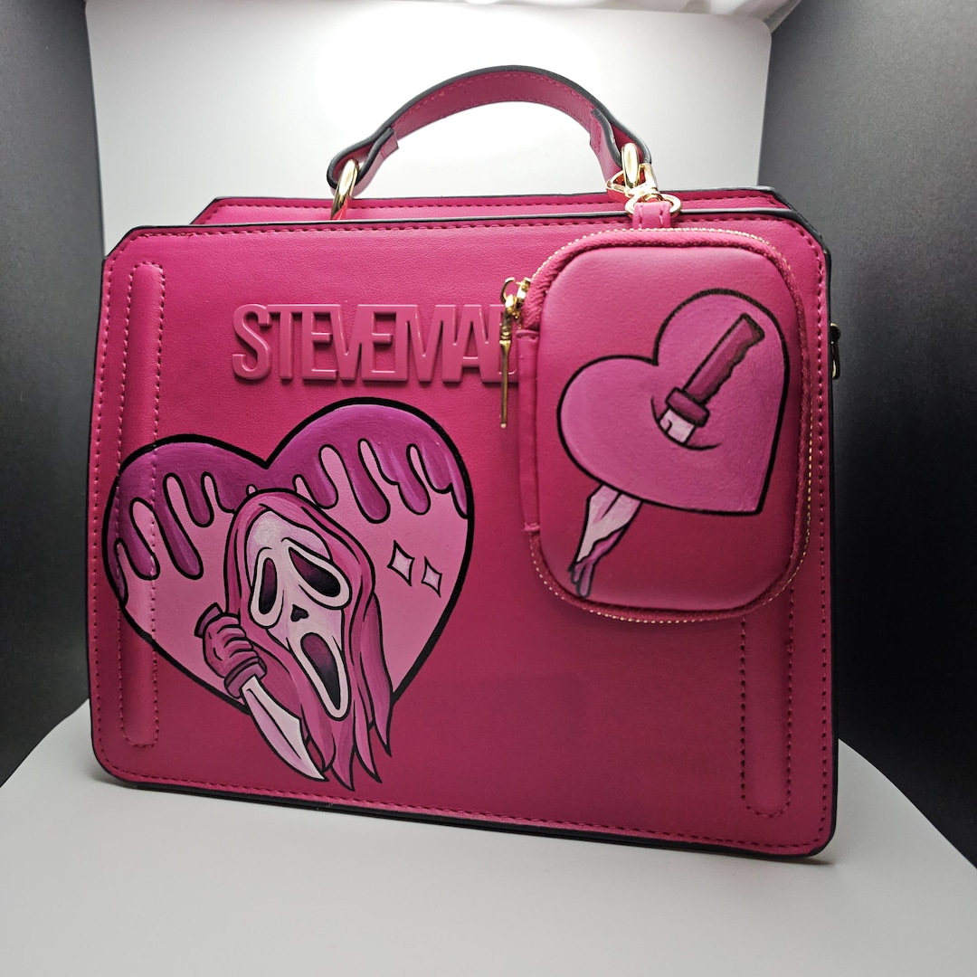 Pink Ghostface Hand Painted Steve Madden Halloween Bloody Purse ...