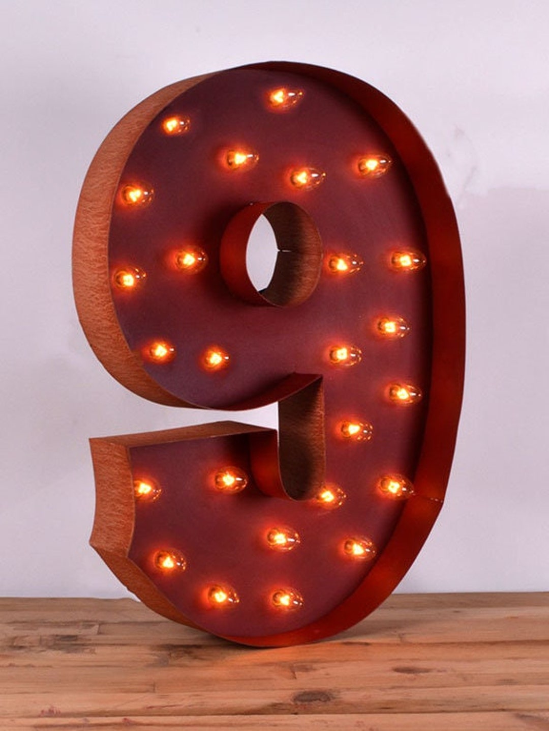 25 NUMBER 9 Large Metal Sign Marquee Letters Light up - Etsy