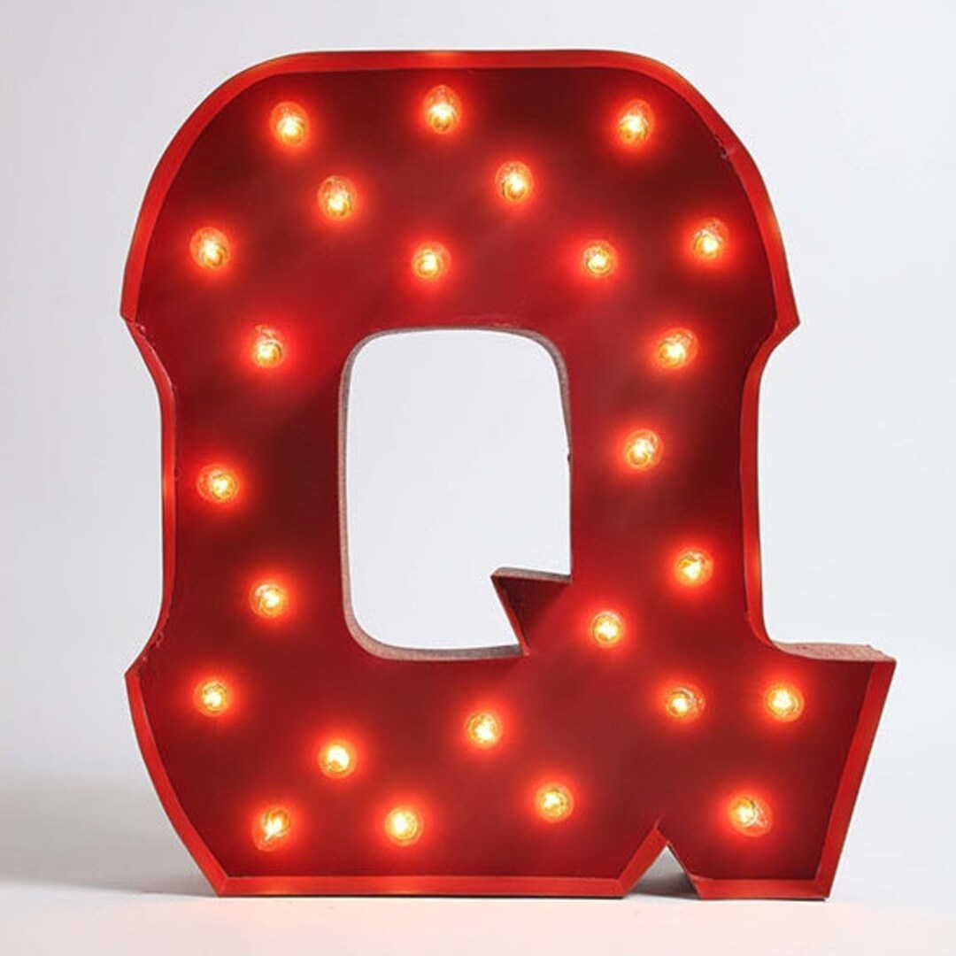 25 Q Large Metal Sign Marquee Letters Light up Letter Numbers Vintage ...