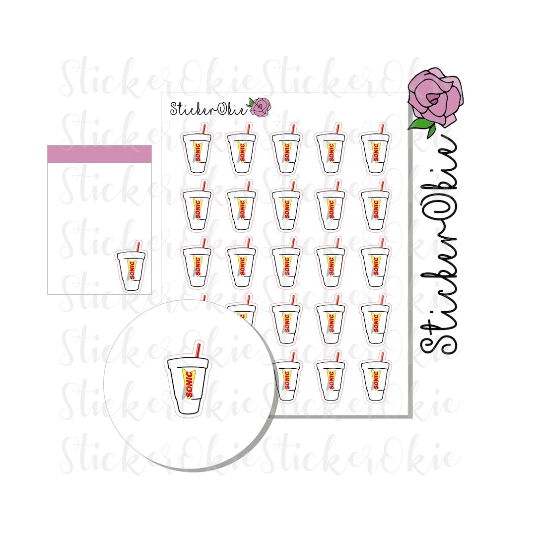 F029 Sonic Route 44 Cup Planner Stickers Hand Drawn Mini Availablehand ...