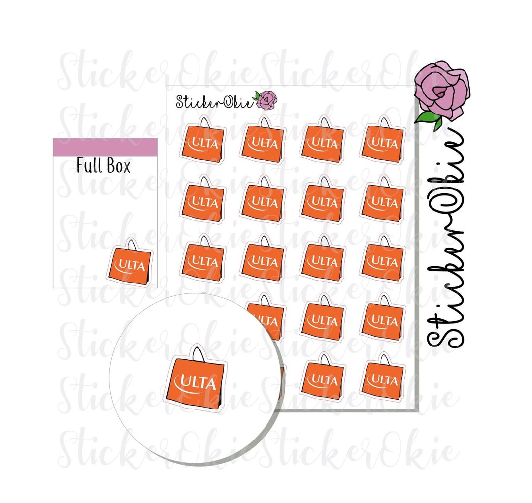F065 Ulta Shopping Bag Planner Sticker Hand Drawn - Etsy