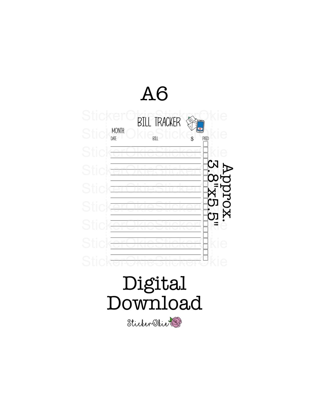 DIGITAL DOWNLOAD A6 Monthly Bill Tracker Hand Drawn Etsy DIGITAL DOWNLOAD A6 Monthly Bill Tracker Hand Drawn Etsy