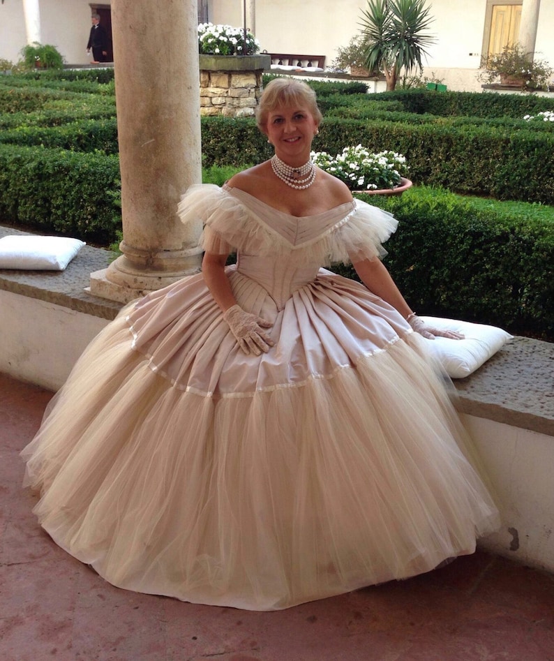 Victorian Prom Dress Victorian Ball Gown In Powdered Taffeta Etsy Uk