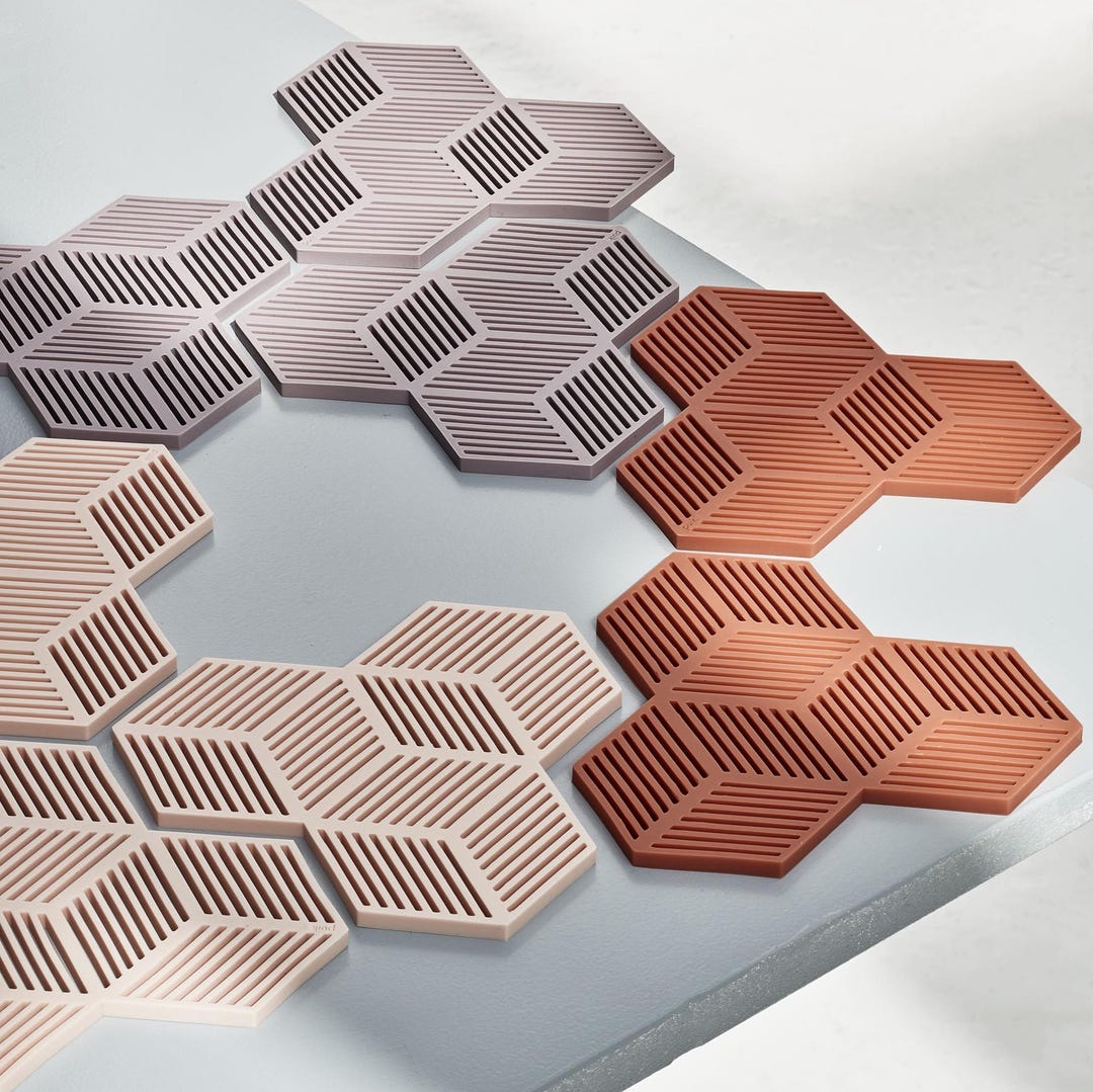 Sico Coasters - Geometric Modular Silicone Coasters - Heat Resistant ...