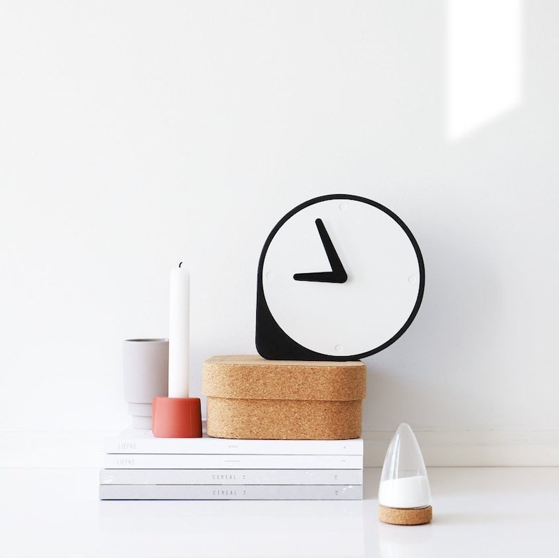 CLORK Clock - Puik Design - Cork and Steel Table Clock - Modern ...