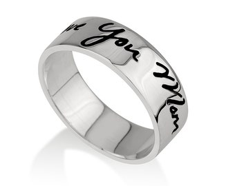 Handwriting Ring Custom Handwriting Ring With your | Etsy