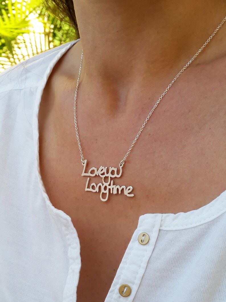 Signature Necklace - Memorial Handwriting Necklace - Keepsake Jewelry ...