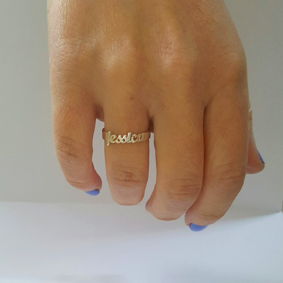 Tiny Name Ring Custom Made Ring With Any Name You Wish 925 Sterling ...