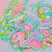 Seashell Stickers, Beach Theme Stickers, Summer Stickers, Beach ...