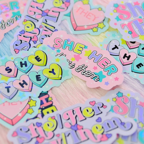 She / Her They / Them Pronouns Sticker Pack - Etsy