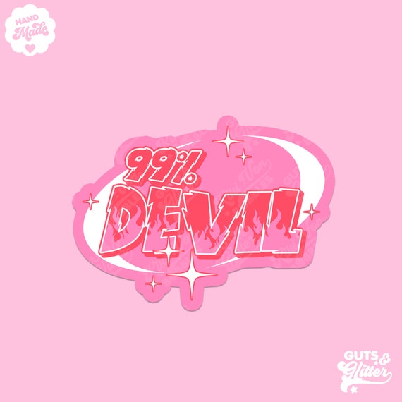 99% Devil Y2K Holographic Sticker - Etsy