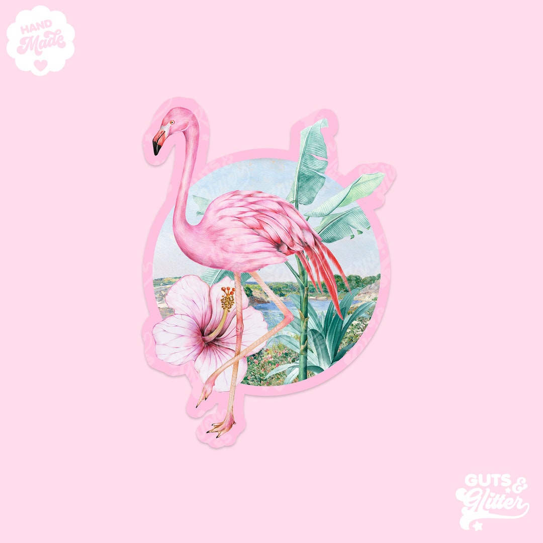 Flamingo Holographic Sticker - Etsy