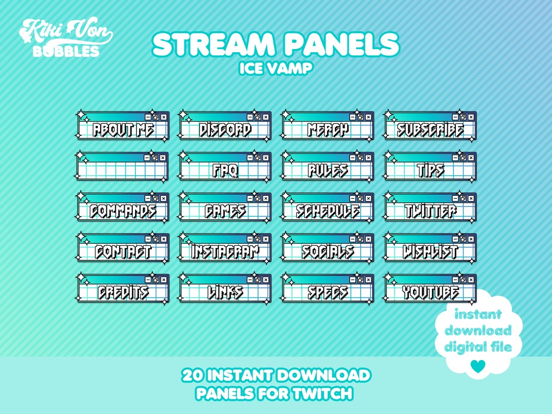 Cute Pastel Goth Ice Blue Vamp Twitch Panels - Etsy