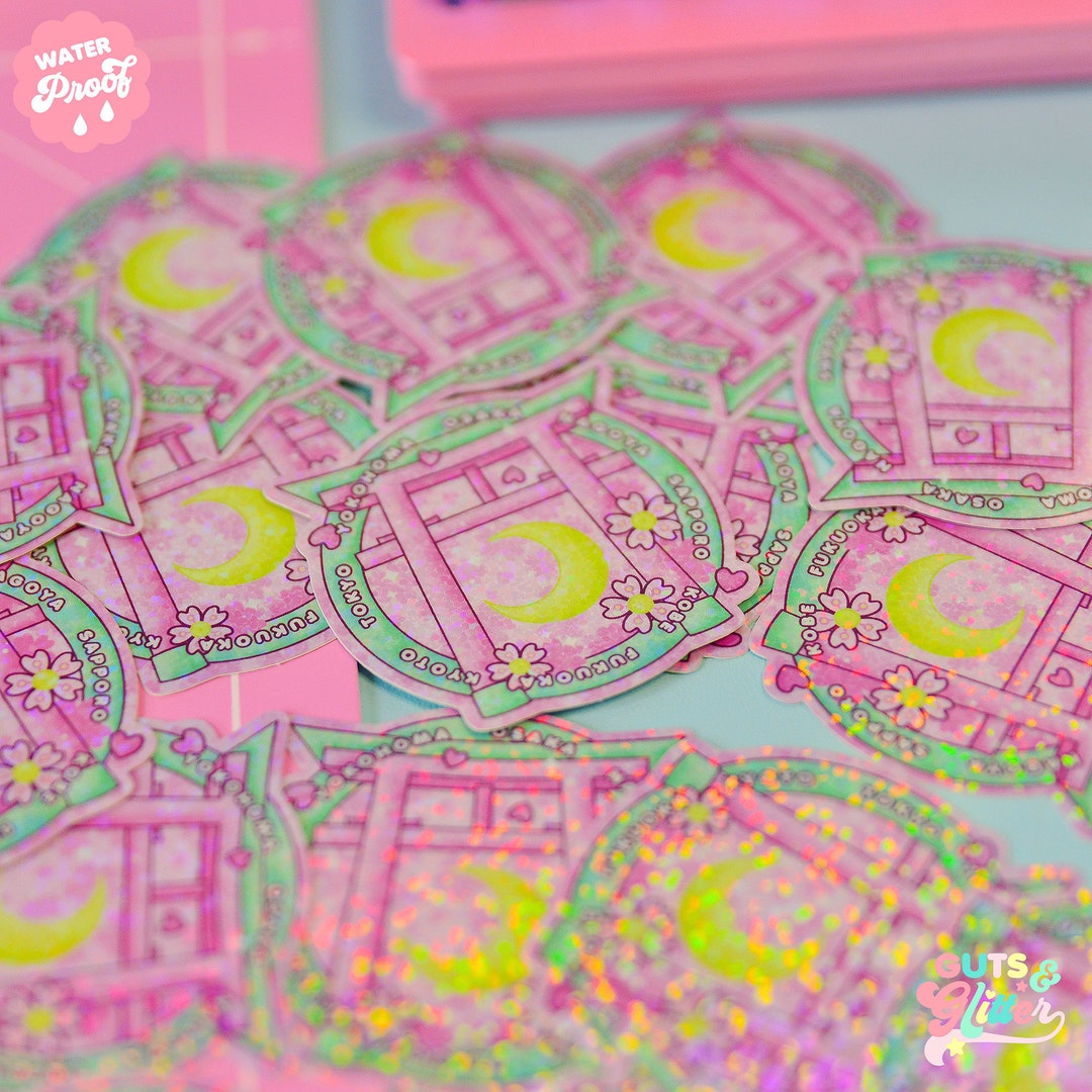 Hanami Sakura Cherry Blossom Glitter Sticker - Etsy