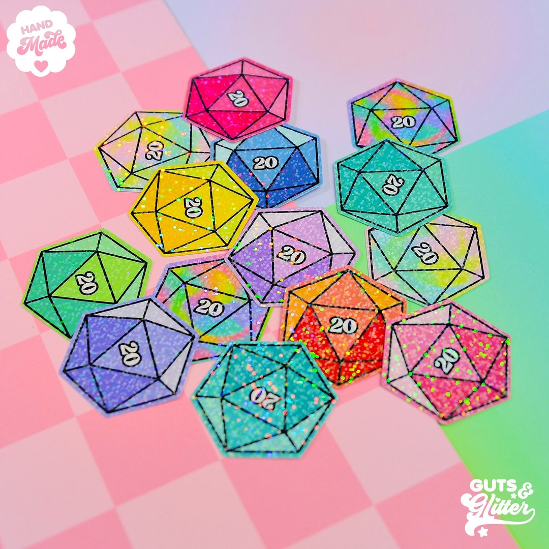 D20 Dice RPG TTRPG Holographic Sticker - Smaller Size - Etsy