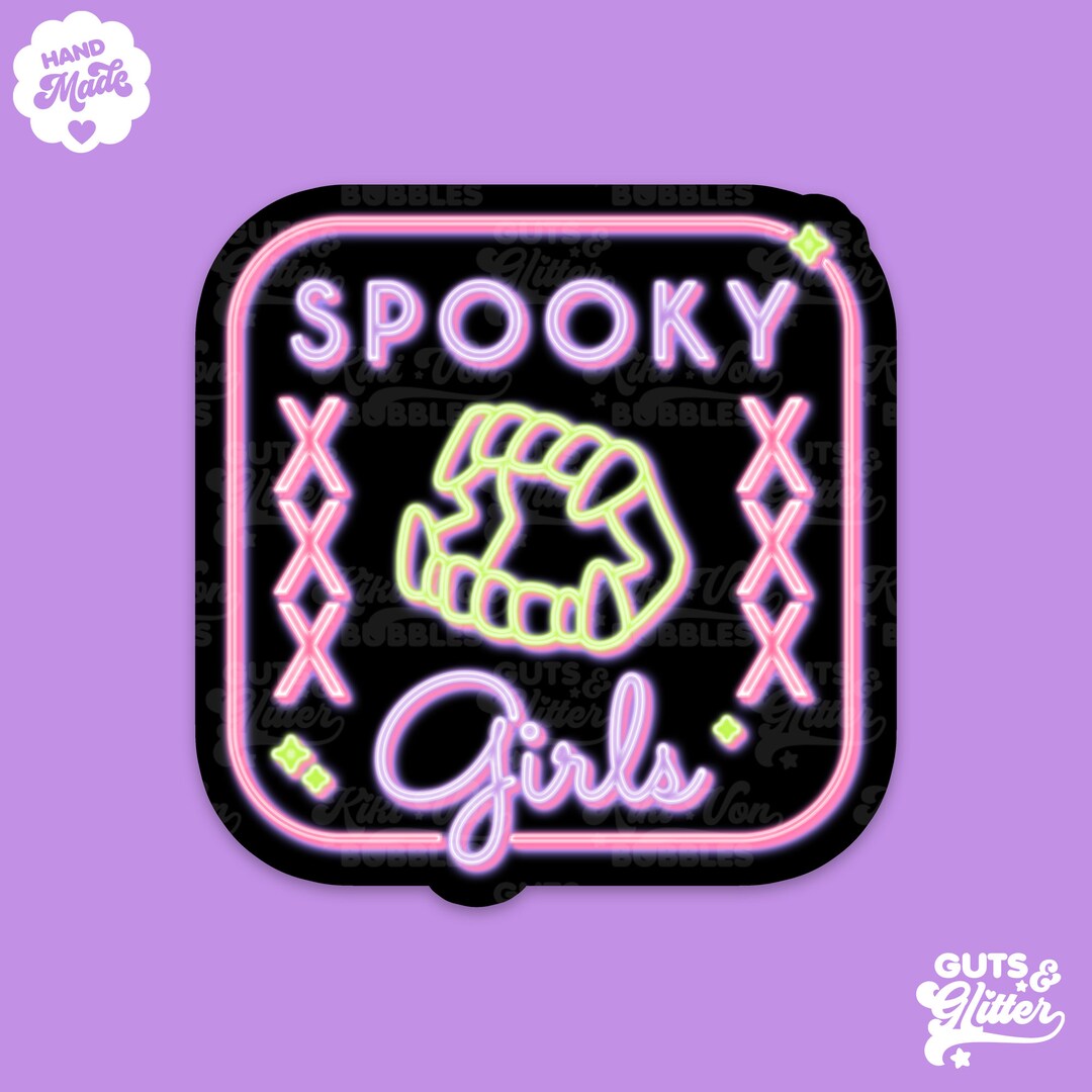 Spooky Girls Neon Holographic Sticker - Etsy