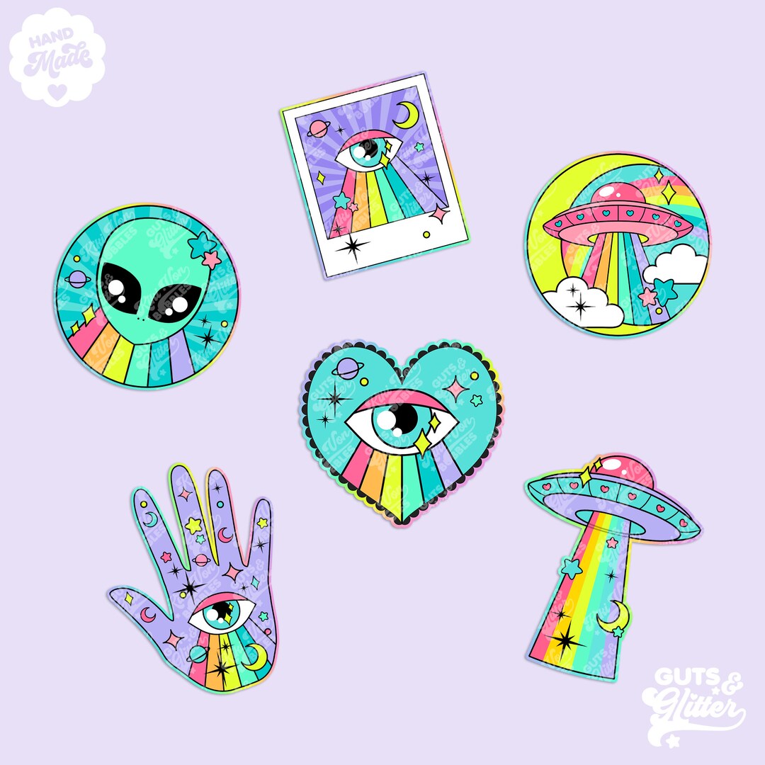 Mystic UFO Alien Sticker Pack - Etsy
