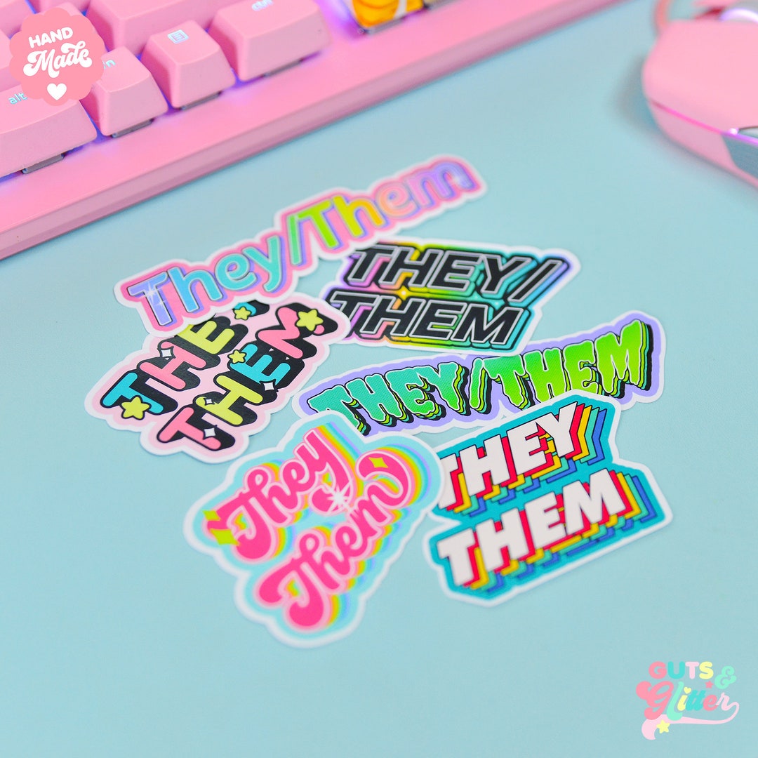 They / Them Pronouns Sticker Pack - Etsy