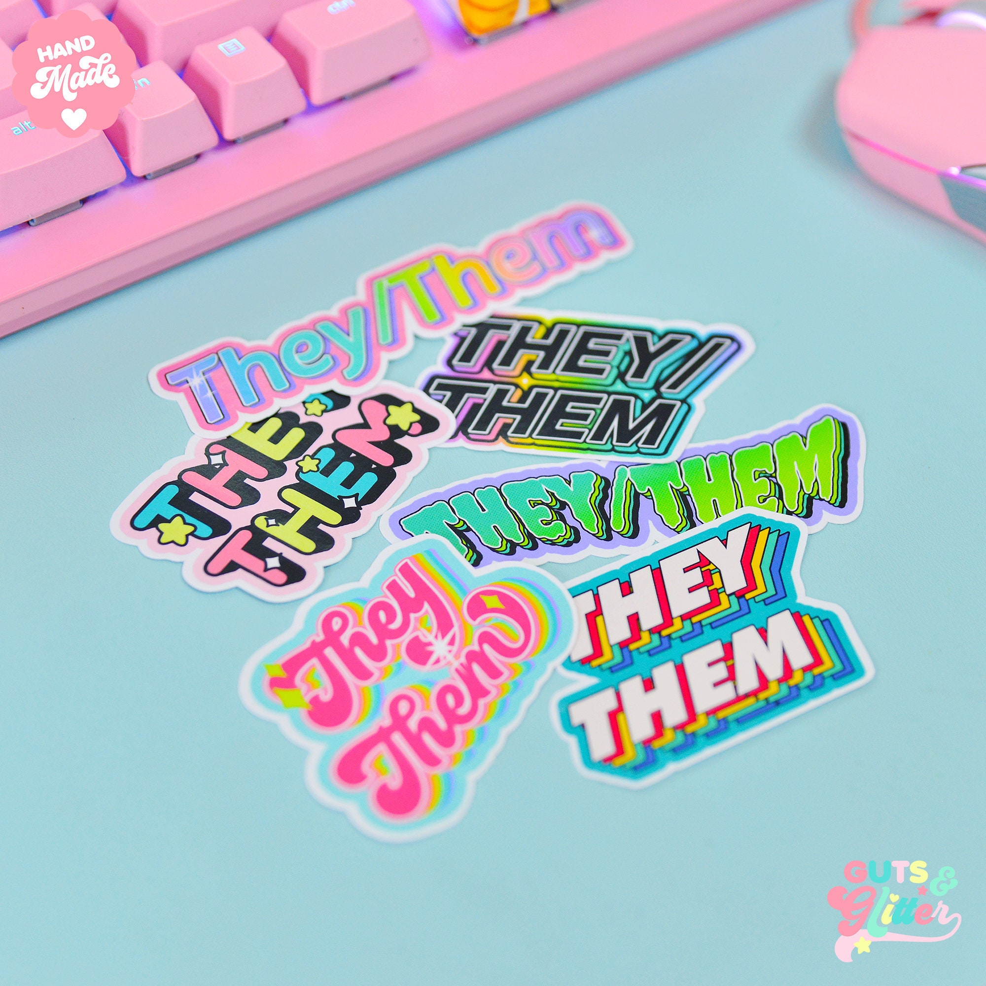 They / Them Pronouns Sticker Pack | Etsy