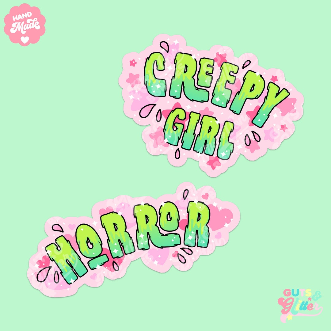Horror Creepy Girl Holographic Sticker - Etsy