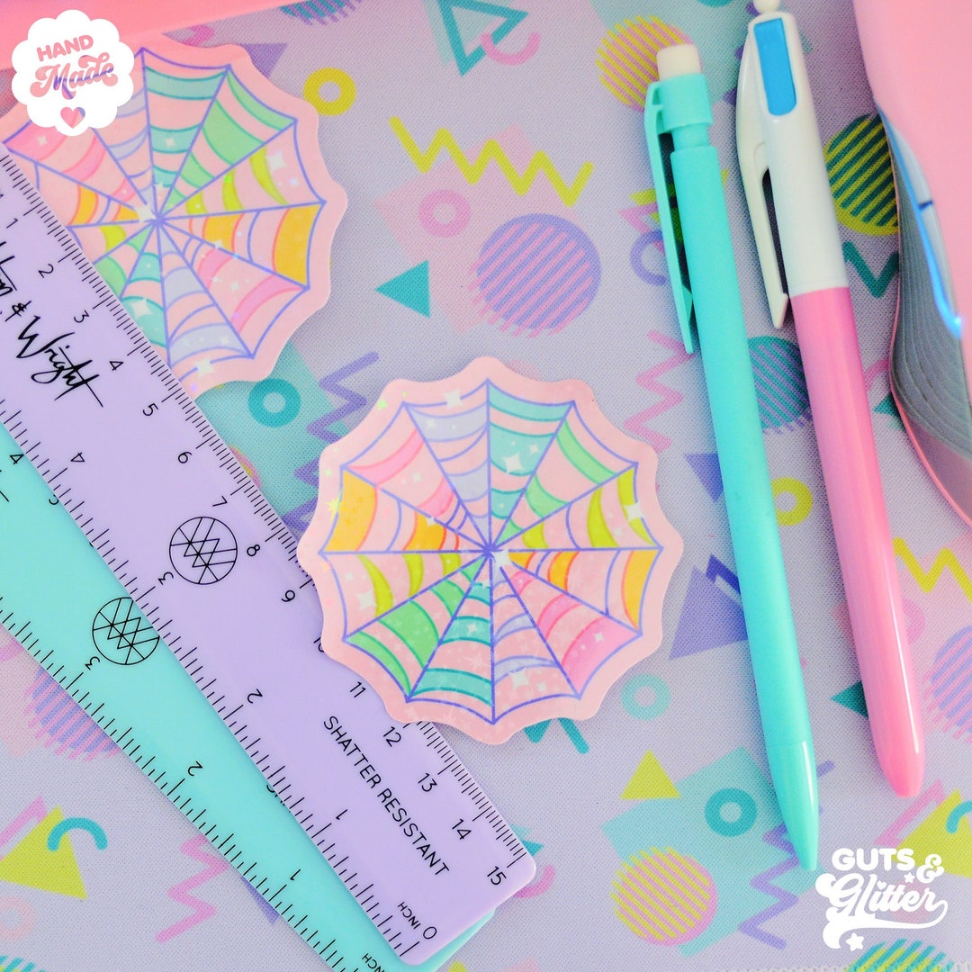 Pastel Web Halloween Holographic Sticker Pack - Etsy