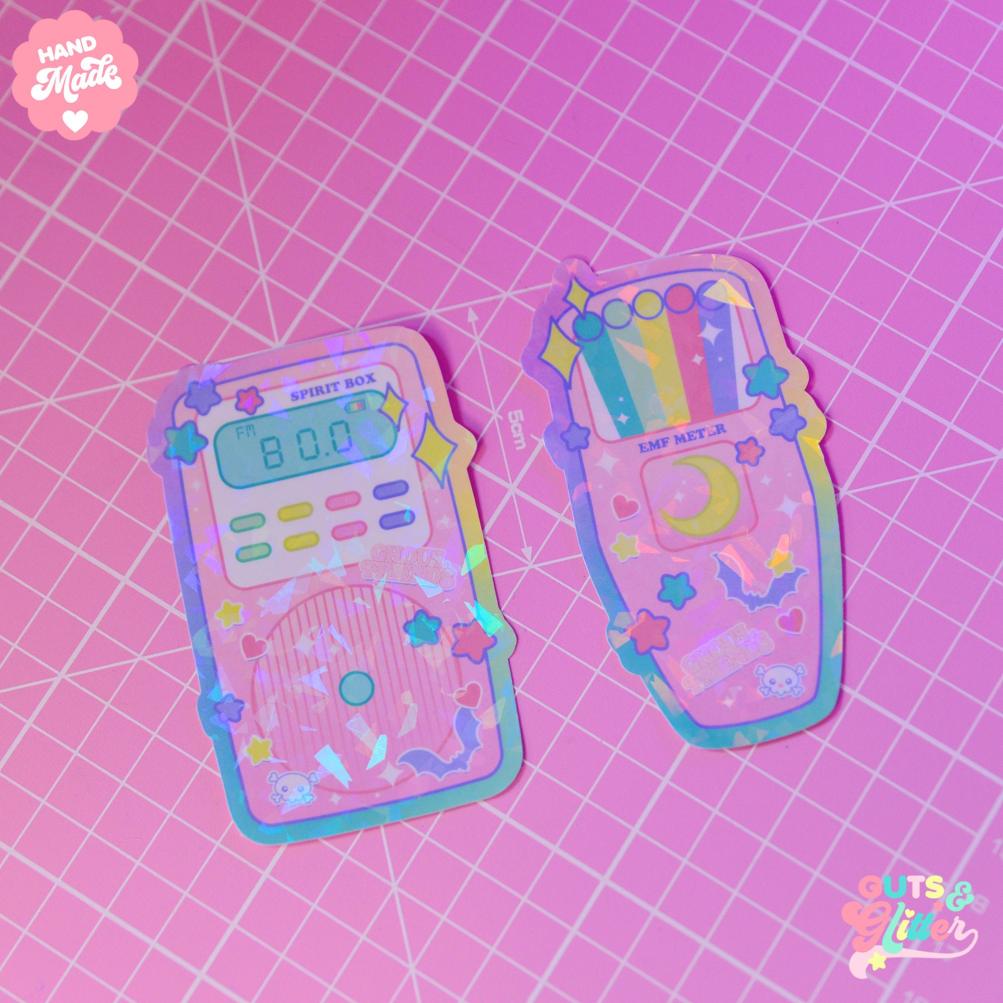 Cute Ghost Hunting EMF Meter Spirit Box Holographic Sticker - Etsy