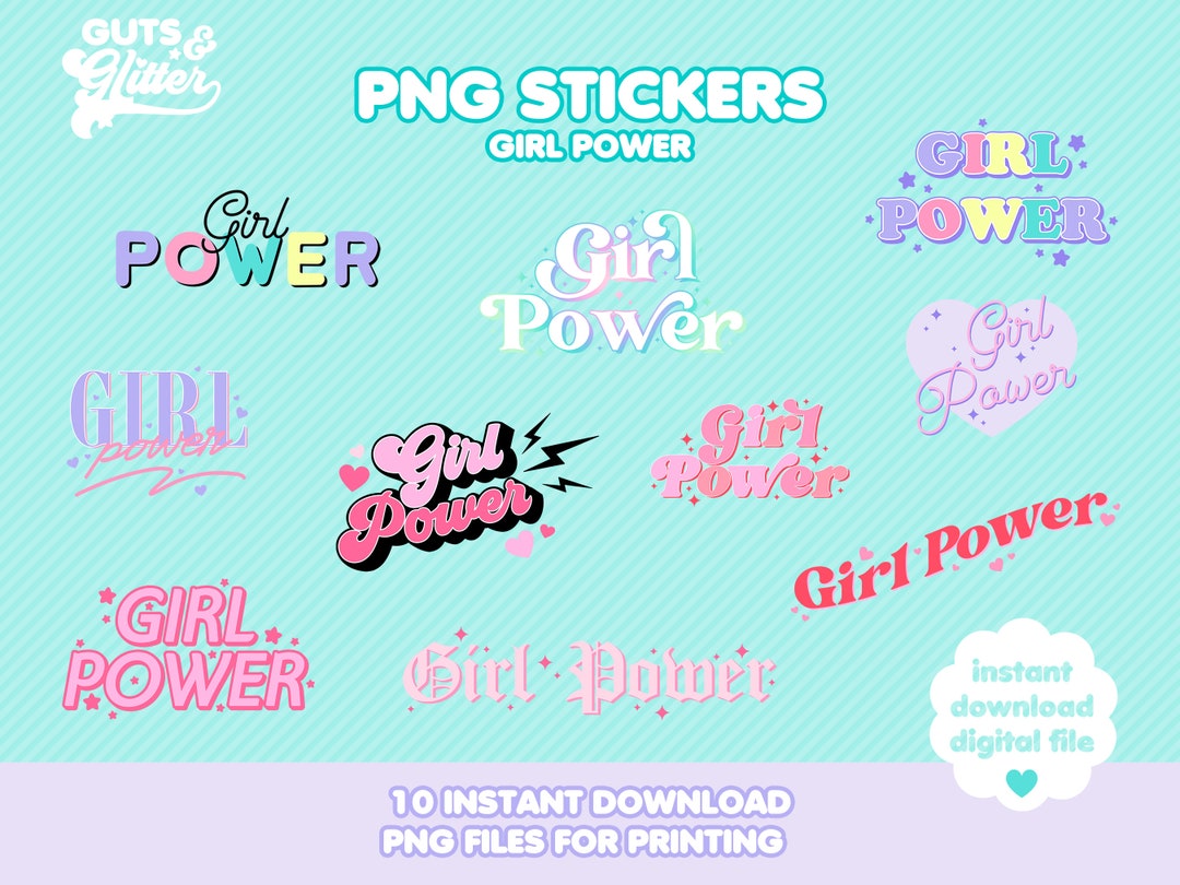 Girl Power Digital Download, Printable PNG Stickers - Etsy