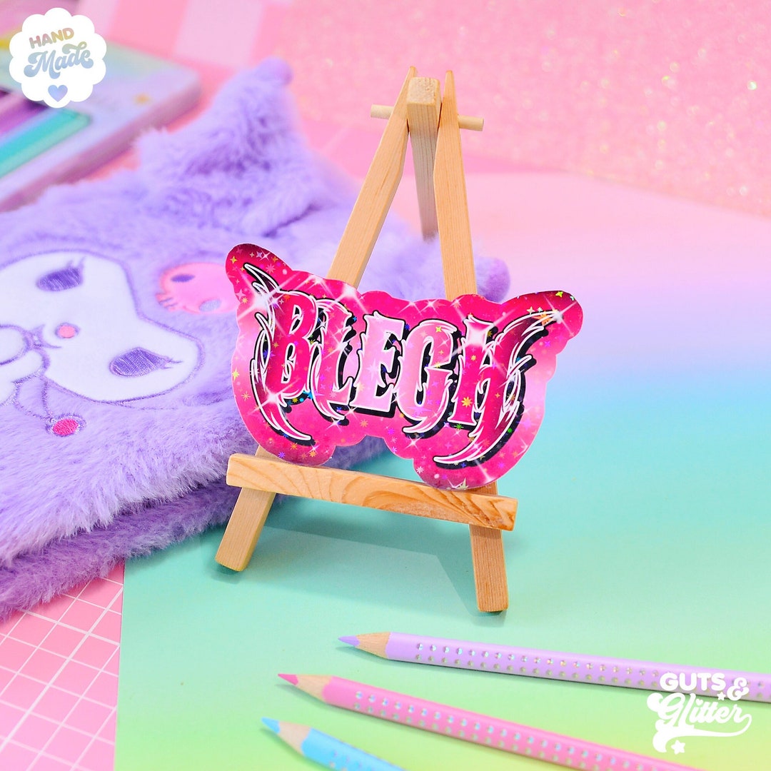 Blegh, Metal Holographic Sticker - Etsy