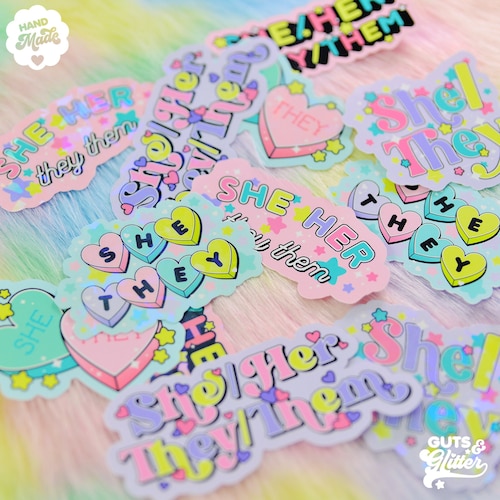 They / Them Pronouns Sticker Pack - Etsy